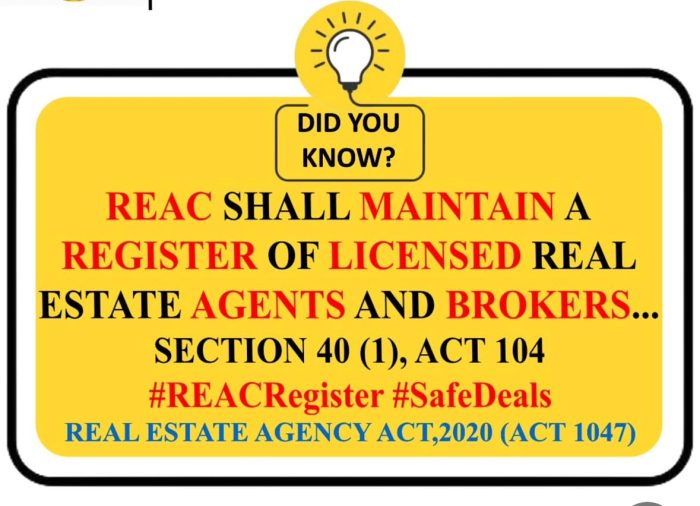 Regulating the Ghana Real Estate Agency Sector - REAC